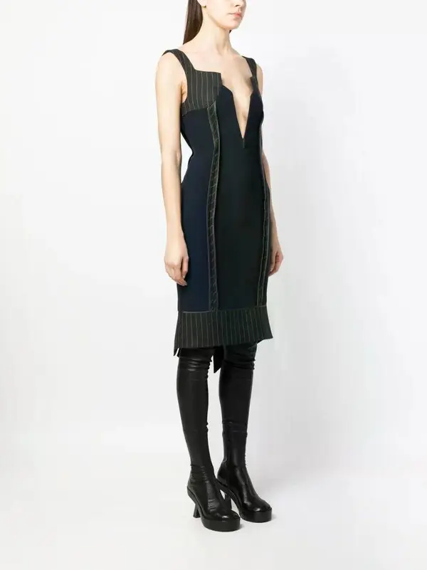 Moschino V-neck Panelled Midi Dress