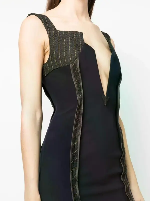 Moschino V-neck Panelled Midi Dress