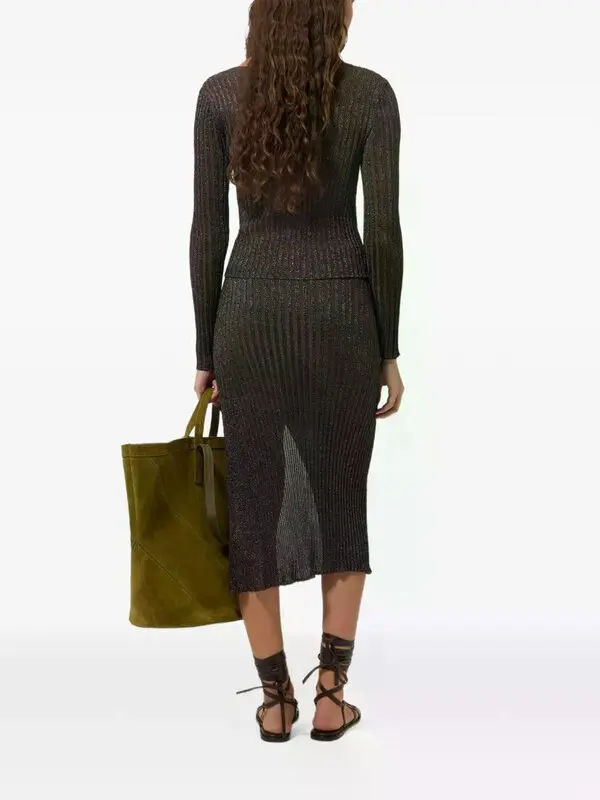 Missoni Ribbed Knit Side-slit Skirt