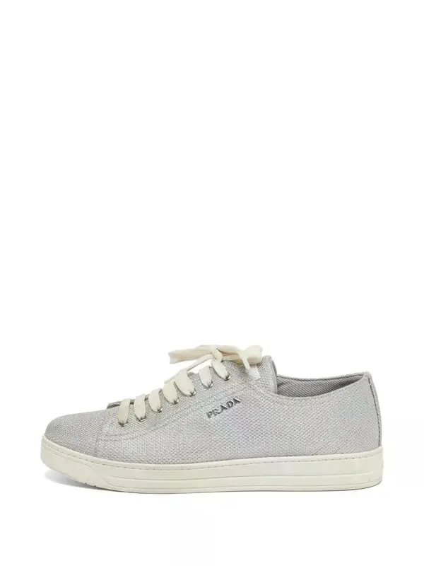 Prada Metallic Effect Lace-up Sneakers