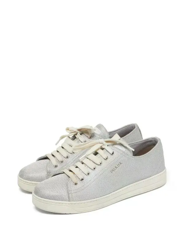 Prada Metallic Effect Lace-up Sneakers