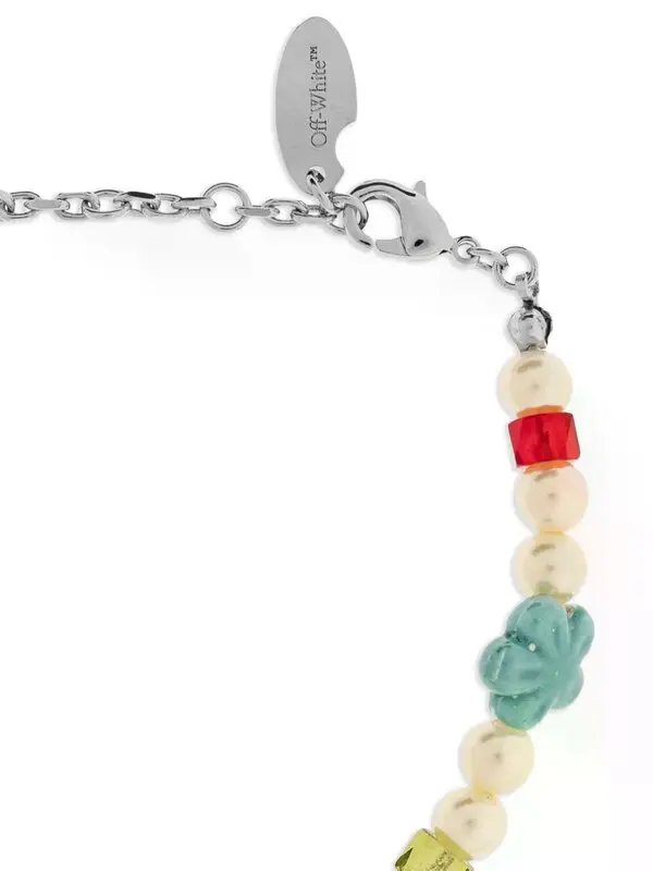 Off-White Floral Charm Bracelet