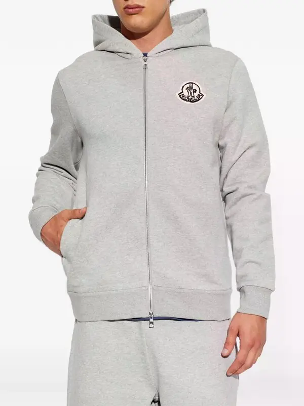 Moncler Logo Patch Zip-up Hoodie