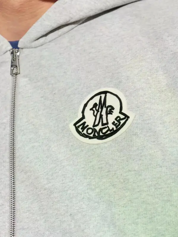 Moncler Logo Patch Zip-up Hoodie