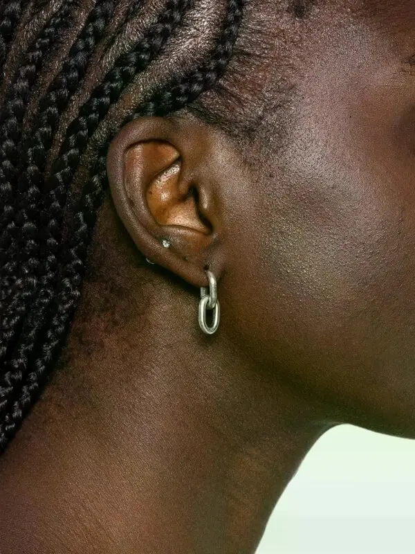 Werkstatt:München Tone Anchor Link Drop Earrings - Silver