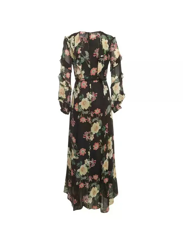 NICHOLAS Floral-print Ruffle Maxi Dress
