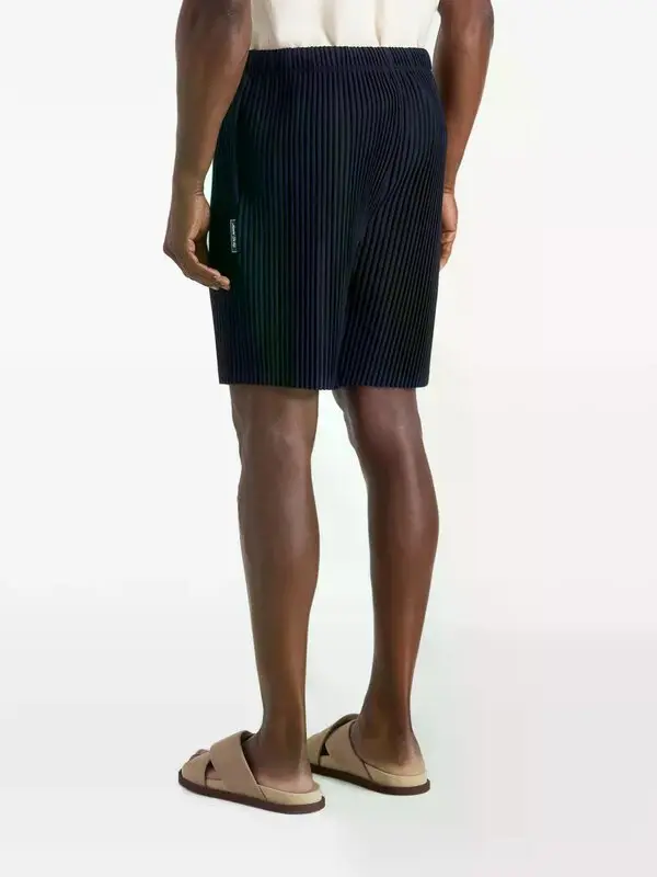 Manière De Voir Maniera De Voir Navy Pleated Relaxed Fit Shorts