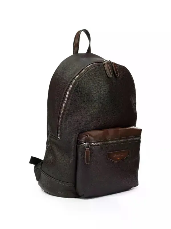 Santoni Pebbled Leather Backpack