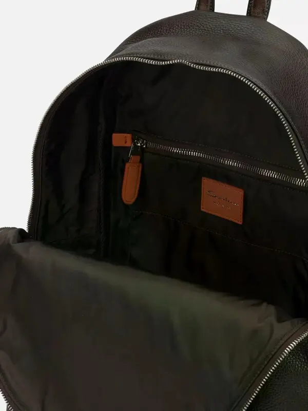 Santoni Pebbled Leather Backpack