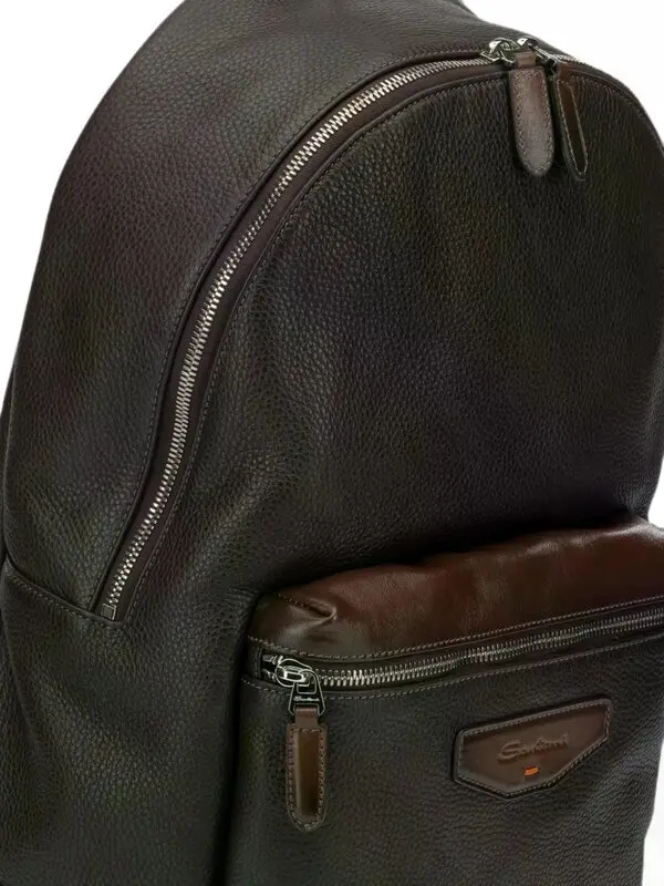 Santoni Pebbled Leather Backpack