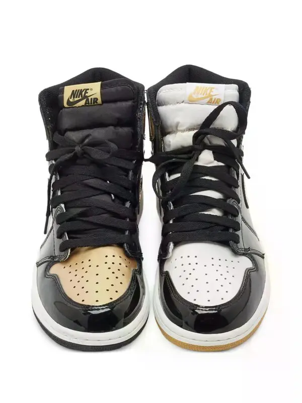 JORDAN Air 1 Retro High-top Leather Sneakers - Black