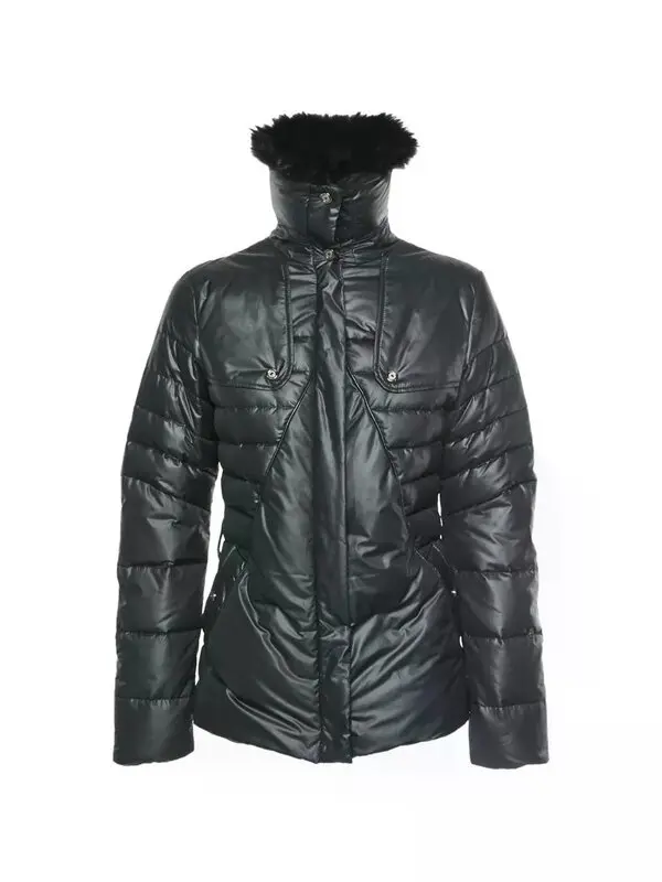 Versace Puffer Jacket With Fur Trim