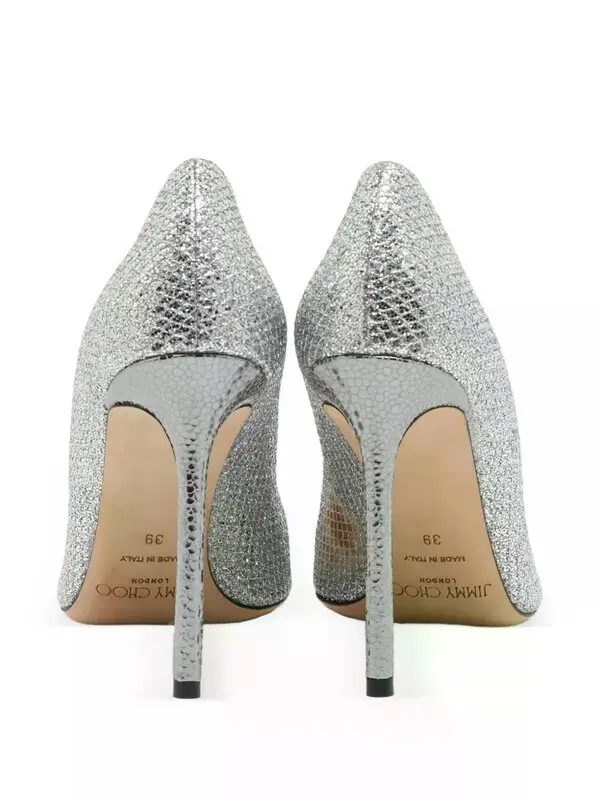 JIMMY CHOO Romy Metallic Lurex Pumps - Silver