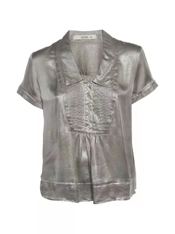 Etro Pintuck V-neck Top