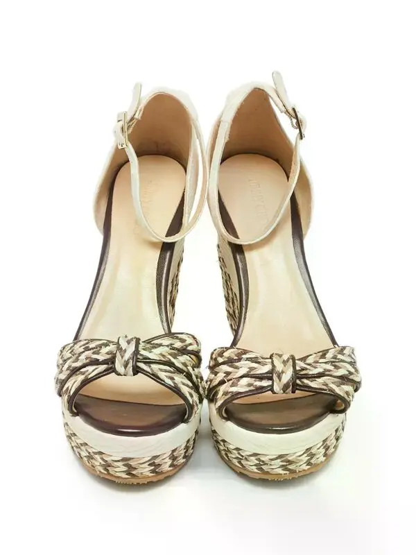 JIMMY CHOO Raffia Wedge Heeled Sandals