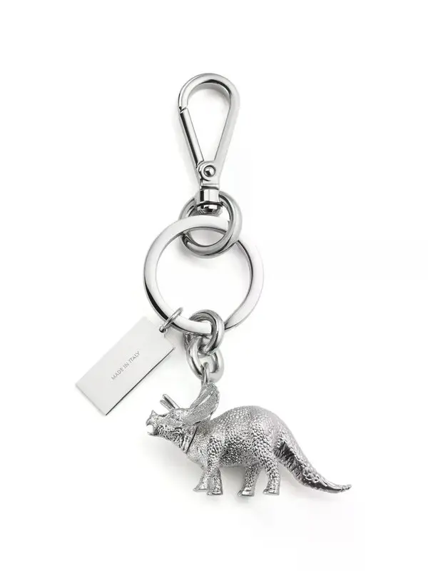 MAISON MARGIELA Sculptural Dinosaur Charm Keyring In Palladium - Silver