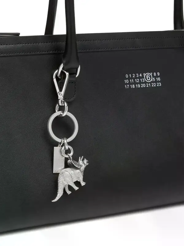 MAISON MARGIELA Sculptural Dinosaur Charm Keyring In Palladium