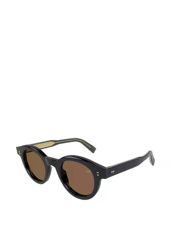 Dunhill Stud-detailed Round-frame Sunglasses - Black