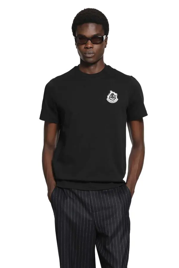Moncler Logo Cotton T-shirt - Black