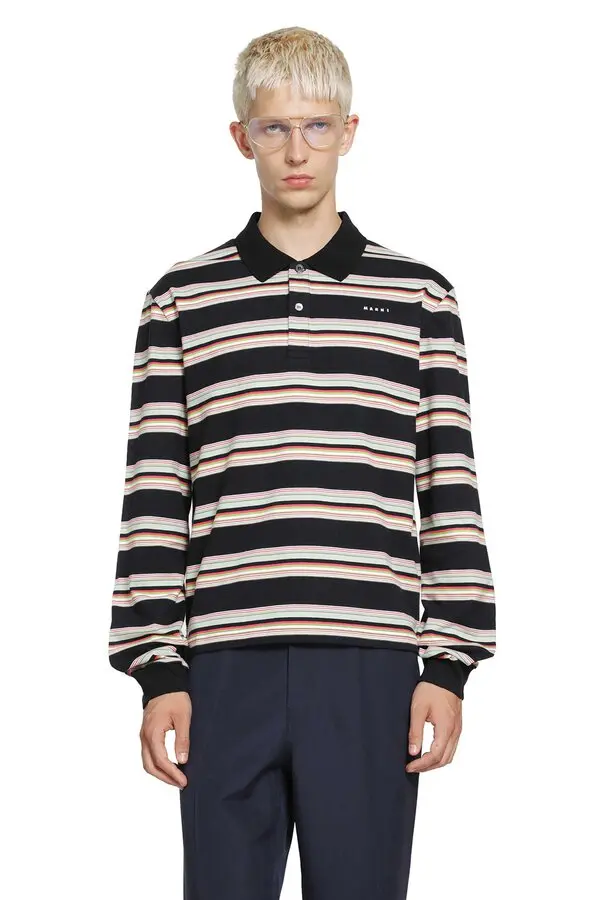 Marni Striped Cotton Polo Shirt