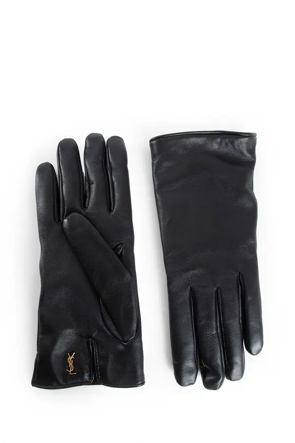 Saint Laurent Cassandre Gloves In Leather