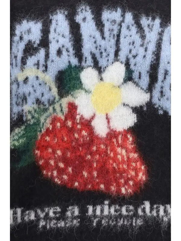 GANNI Alpaca And Wool-blend T-shirt