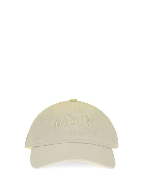GANNI Cotton Baseball Cap With Logo - Multicolor