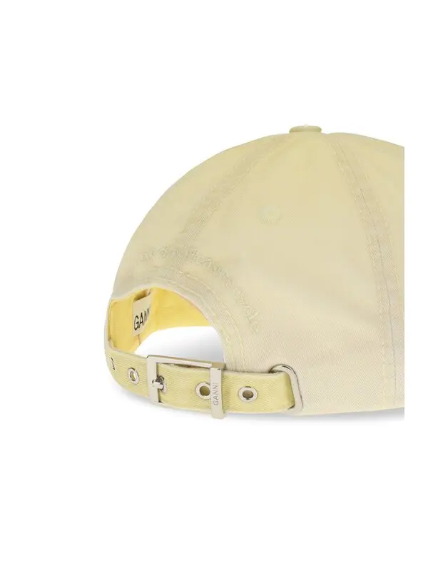 GANNI Cotton Baseball Cap With Logo - Multicolor