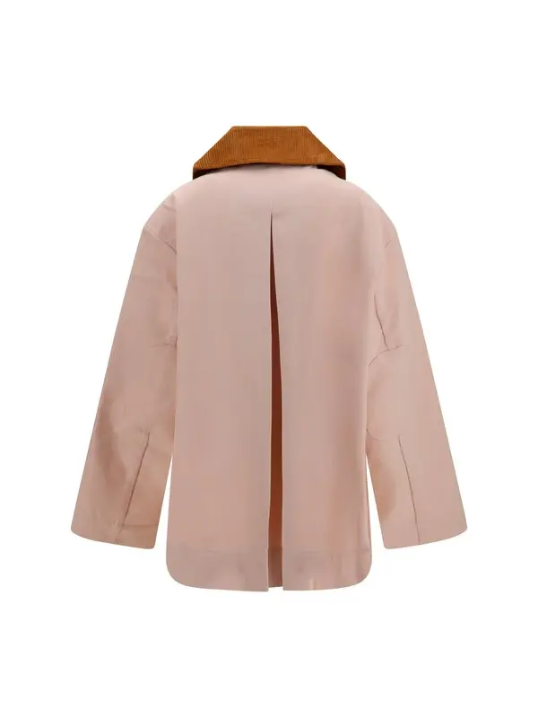 GANNI Twill Jacket With Suede Details