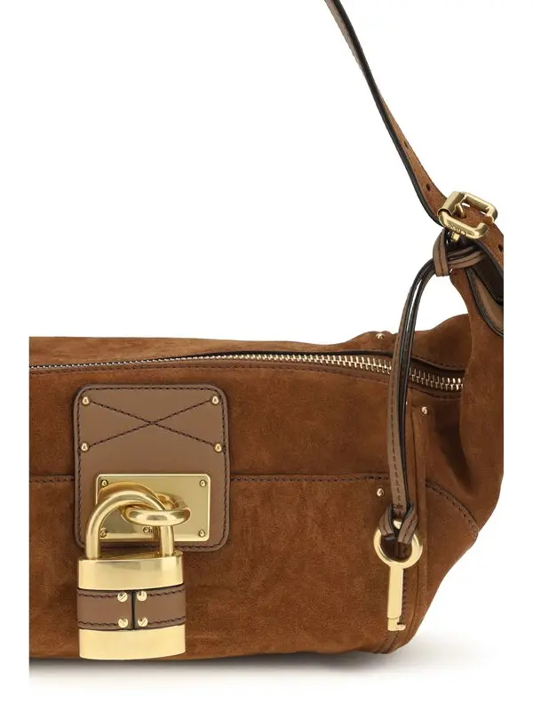 Chloé Paddington Shoulder Bag In Suede - Brown