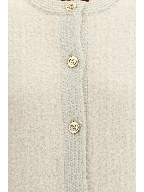 Gucci Bouclé Lamé Wool Cardigan
