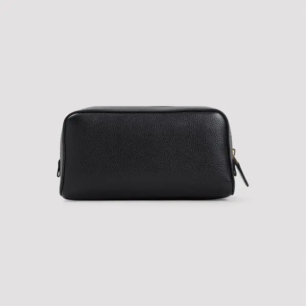 TOM FORD Grained Calf Leather Toiletry Case - Black
