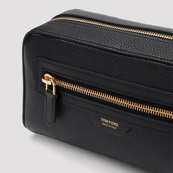 TOM FORD Grained Calf Leather Toiletry Case - Black