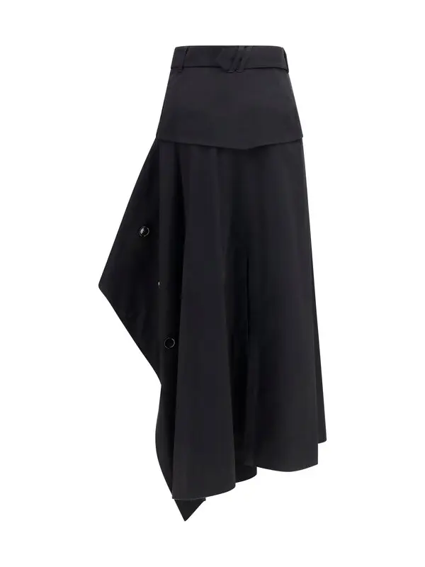 Burberry Asymmetric Skirt With Iconic Check Lining