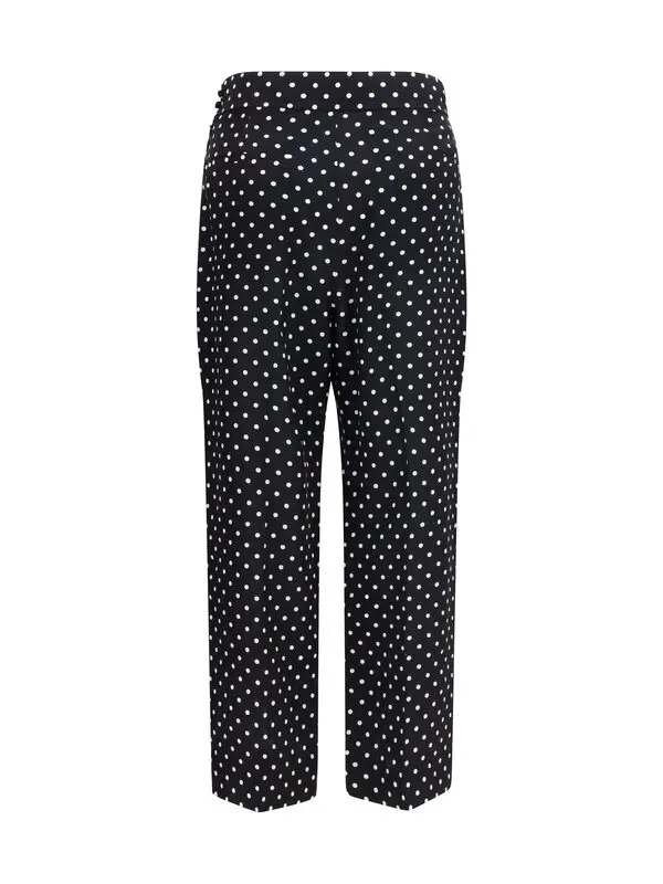 Valentino Garavani Polka-dot Crêpe De Chine Cropped Pants