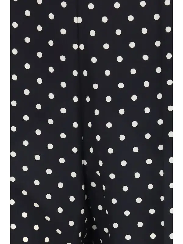 Valentino Garavani Polka-dot Crêpe De Chine Cropped Pants - Black