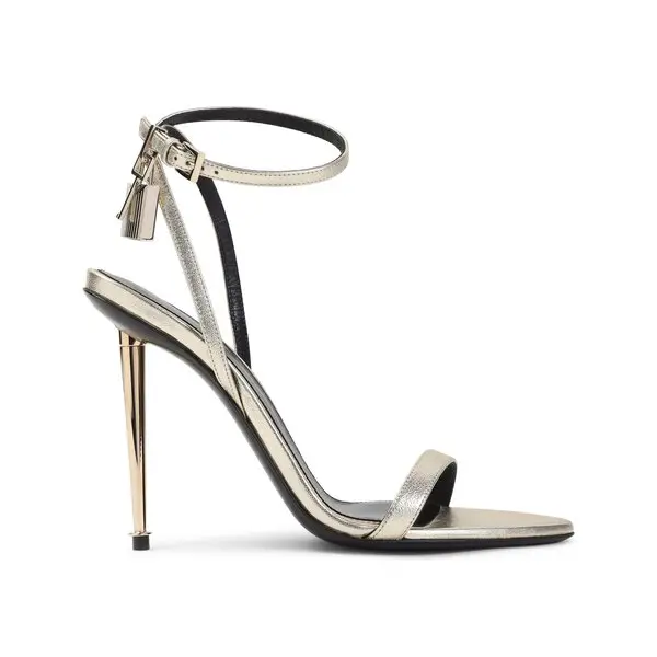 TOM FORD Nappa Pointed Strappy Stiletto Sandals - Silver