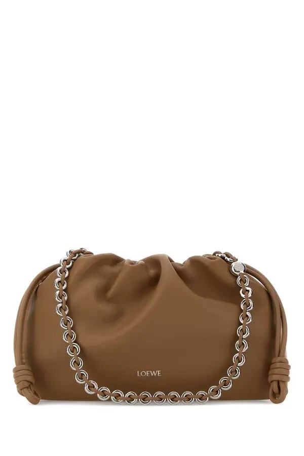 Loewe Camel Nappa Leather Medium Flamenco Clutch - Brown