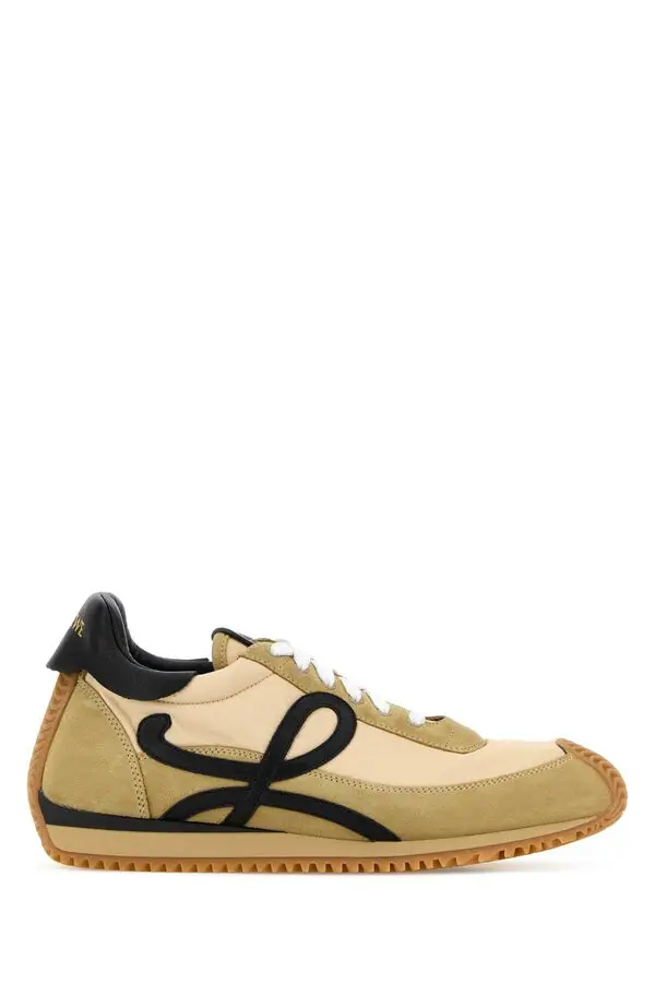 Loewe Two-tone Fabric And Suede Flow Runner 2.0 Sneakers - Multicolor