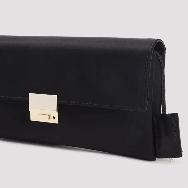 TOM FORD Satin Envelope Clutch With Metal Clasp - Black