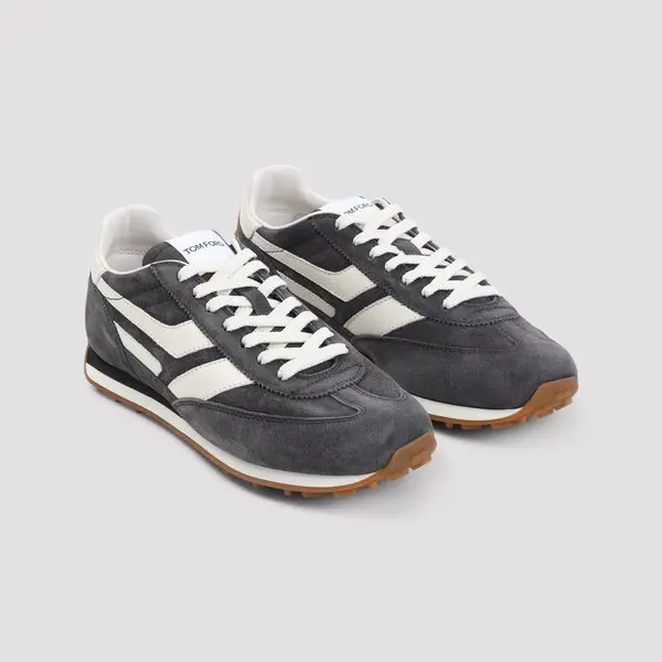 TOM FORD Mick Suede And Leather Sneakers - Gray