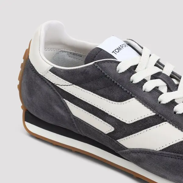 TOM FORD Mick Suede And Leather Sneakers - Gray