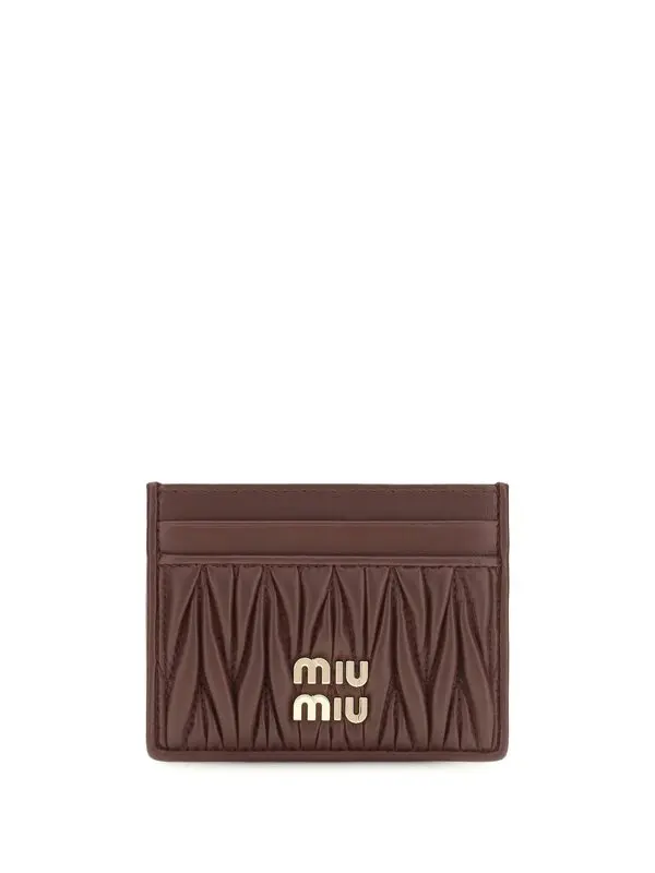 Miu Miu Matelassé Nappa Leather Card Holder - Multicolor
