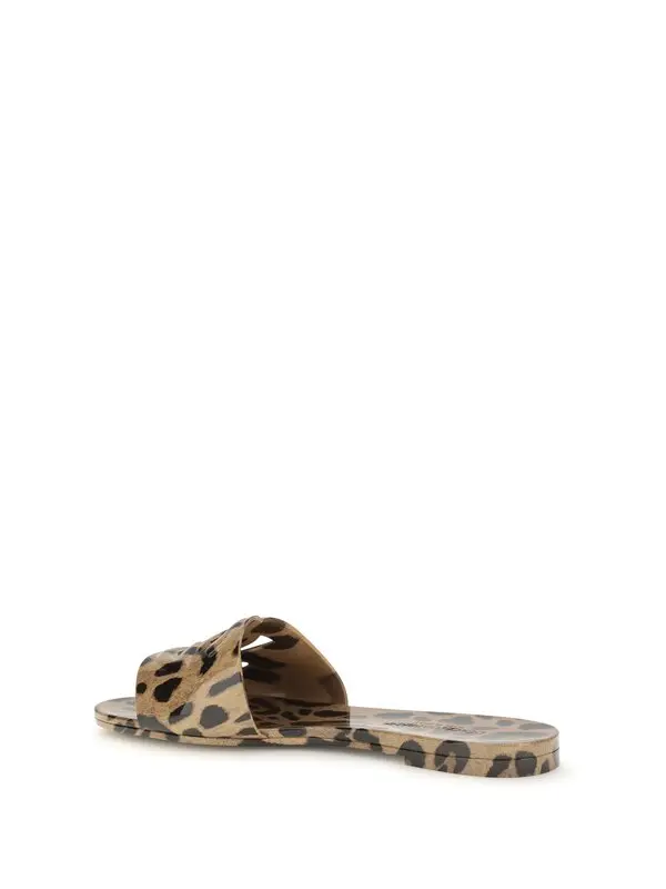 Dolce & Gabbana Rubber Leopard Print Slides - Multicolor