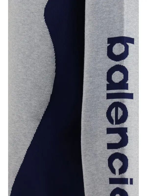 Balenciaga Zip-up Knit Sweater With High Neck And Graphic Details - Gray