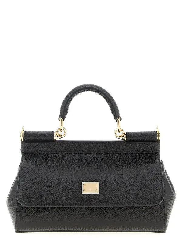 Dolce & Gabbana Small 'sicily' Dauphine Handbag - Black