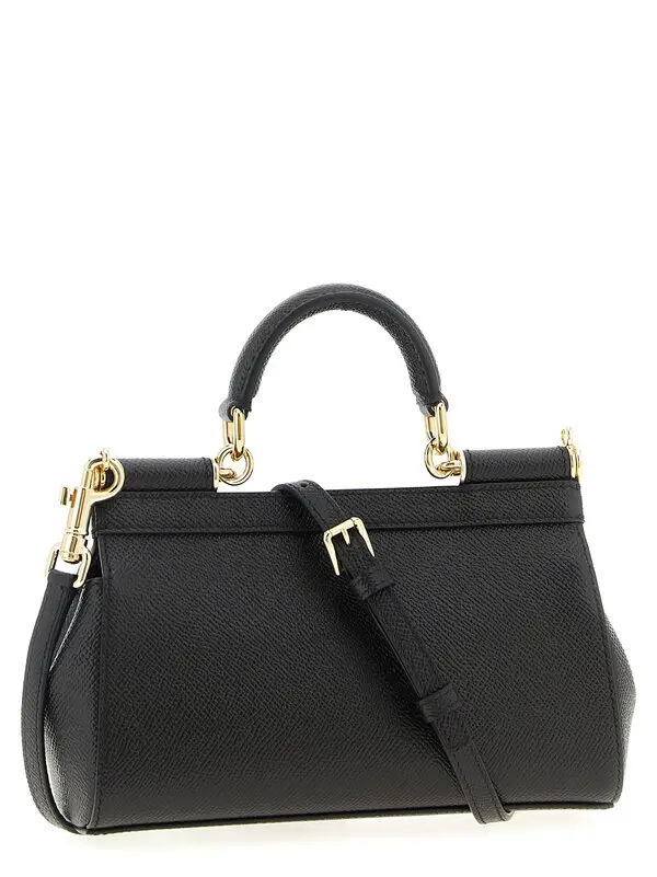 Dolce & Gabbana Small 'sicily' Dauphine Handbag - Black
