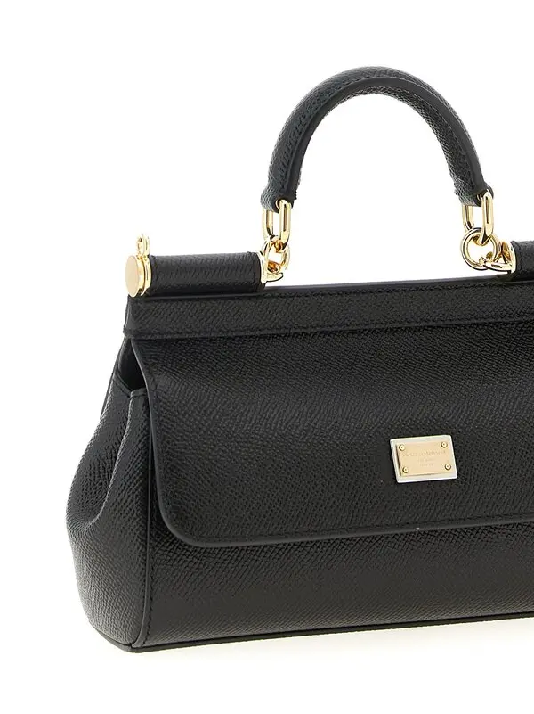 Dolce & Gabbana Small 'sicily' Dauphine Handbag - Black