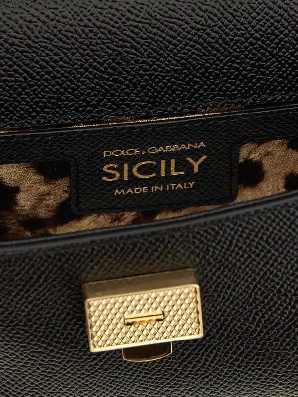 Dolce & Gabbana Small 'sicily' Dauphine Handbag - Black
