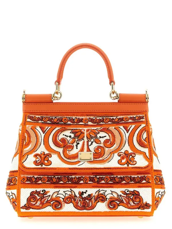 Dolce & Gabbana Small 'sicily' Dauphine Handbag - Orange